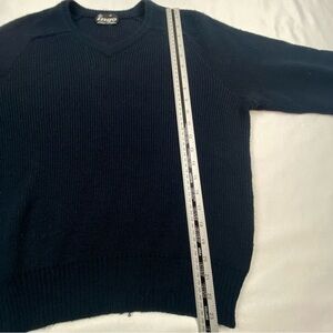 Vintage | Sweaters | Guc Vintage Ingo Deep Navy Blue V Neck Wool Blend ...